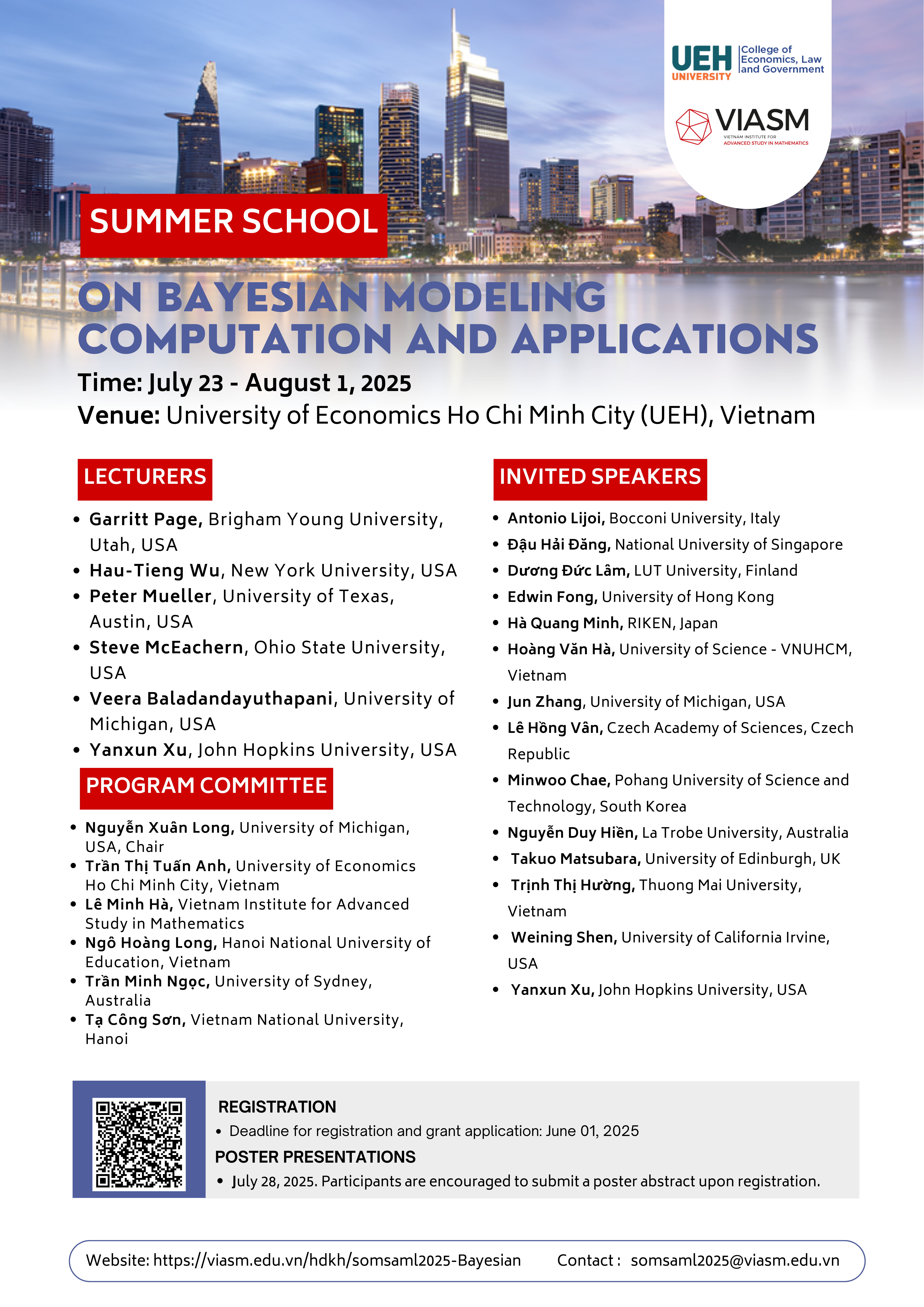 Summer school on Bayesian modeling, computation and applications